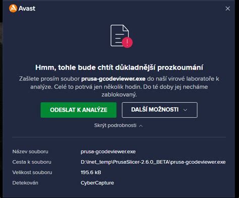 Prusa G Code Viewer 26 Beta3 Avast Detection · Issue 10674 · Prusa3dprusaslicer · Github