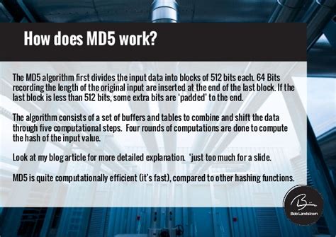The Md5 Hashing Algorithm