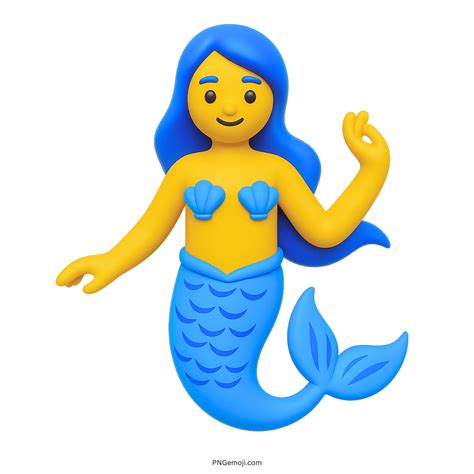 Mermaid Emoji Multicolor 3d Png Clipart Collection