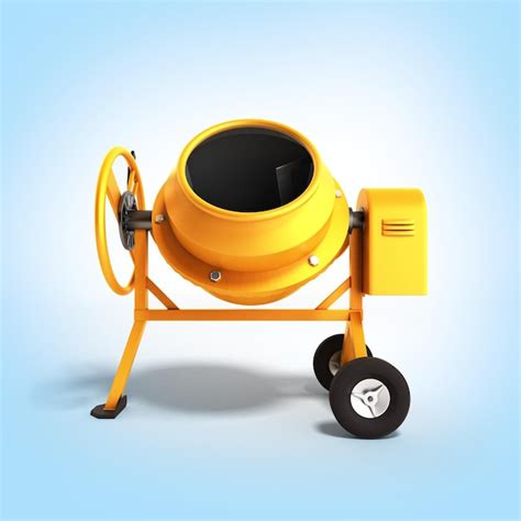 Concrete Mixer 3d Illustration On Gradient Premium Photo