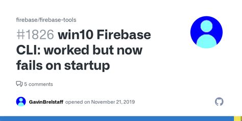 Win10 Firebase Cli Worked But Now Fails On Startup · Issue 1826