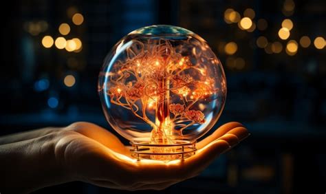 Premium Photo Hand Holding Light Bulb With Tree Inside
