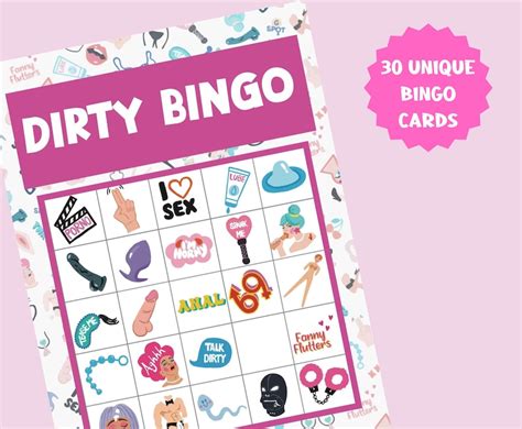 Dirty Bingo Printable Bachelorette Party Bingo Rude Hen Party Game Fun