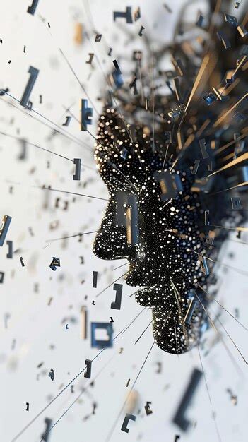 3D Model Of AI Text With Datadriven Algorithms On A White Background