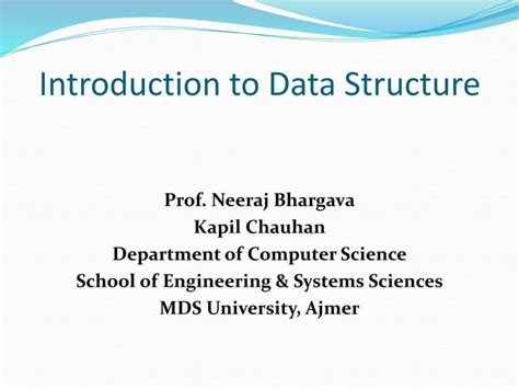 Introduction To Data Structure And Classification Pptx Databases