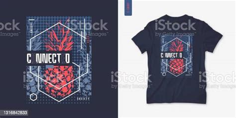 파인애플 스타일리시 한 프린트 벡터 일러스트와 여름 그래픽 티 디자인 T 셔츠에 대한 스톡 벡터 아트 및 기타 이미지 T 셔츠 고무도장 기하 도형 Istock
