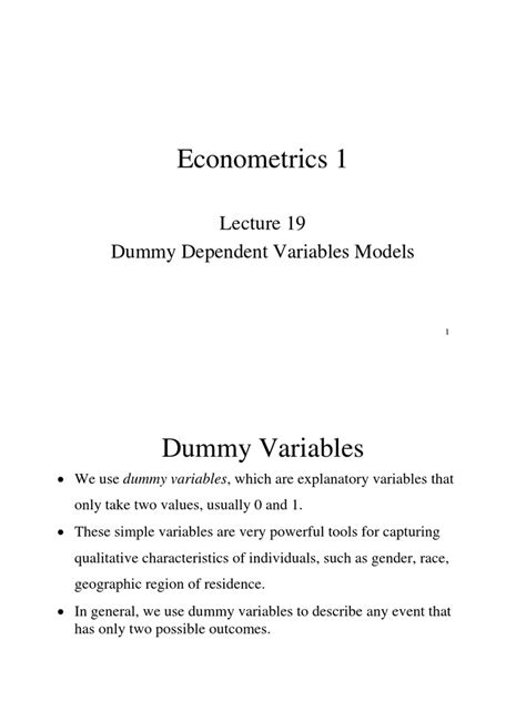 Dummy 19 Pdf Dummy Variable Statistics Dependent And