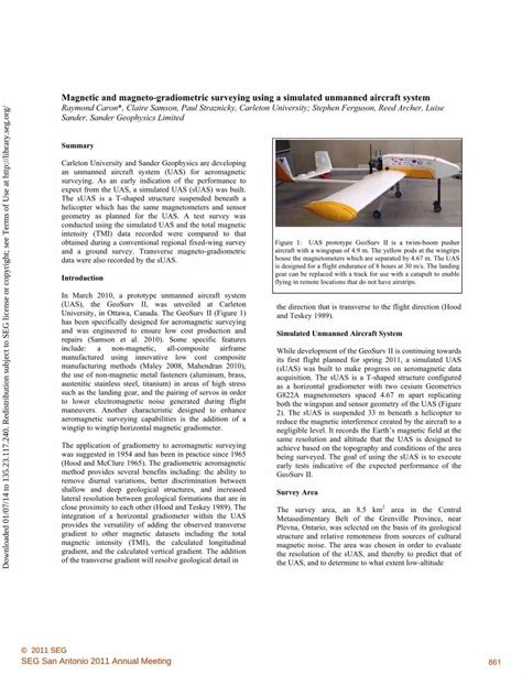 Pdf Magnetic And Magneto Gradiometric Surveying Using A … Et Al 2011 Uas For Areomagnetic Pdf