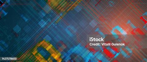 Bytes Of Binary Code Run Through Network Abstract Futuristic Technology