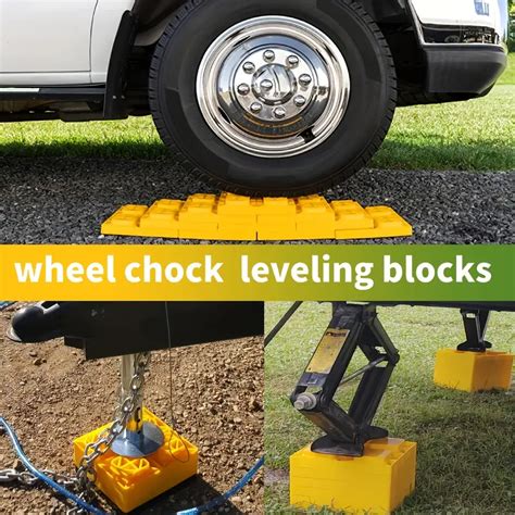 Rv Leveling Blocks Wheel Chock Heavy Leveling Blocks Camping Temu