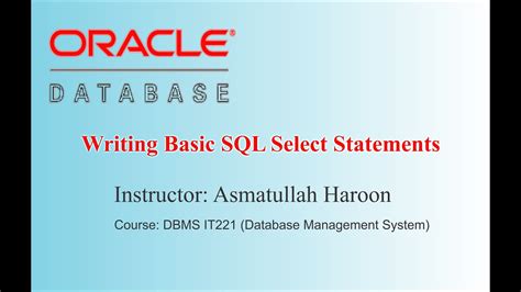 2writing Basic Sql Statements Youtube