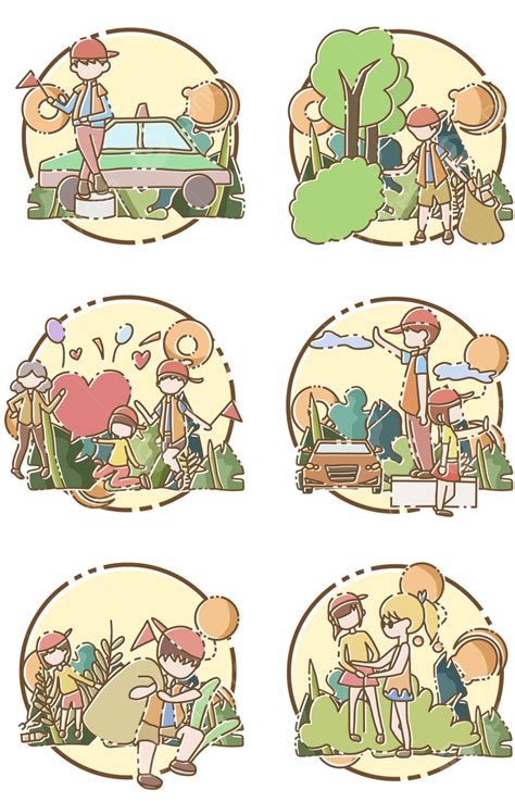 자원 봉사자 가 만화 일러스트 일 러 스 트 를 손 으로 그리다 자원봉사자 손으로 그린 만화 Png 일러스트 및 Psd