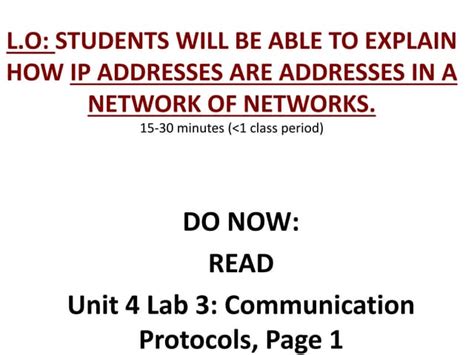 Lesson49 B U4l3 Ip Addresses Pptx Computer Networking Computing