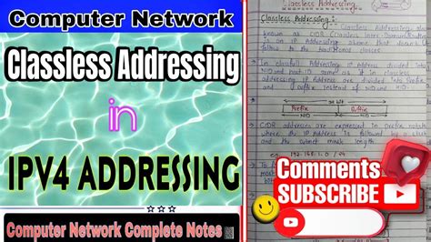Understanding Classless Addressing In Ipv4 🌐 Computernetwork Youtube