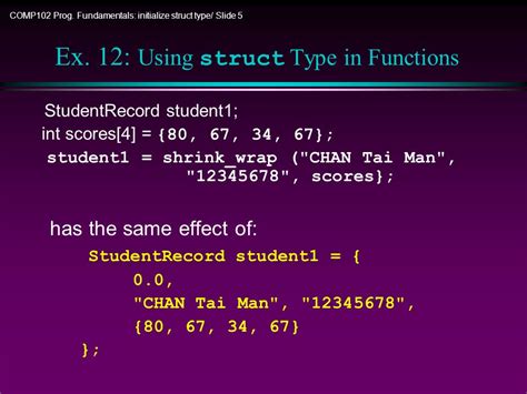 Programming Initializing Data Of Struct Type Comp102 Prog
