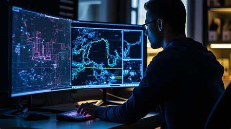 Premium Ai Image An Individual Using A Computer In A Data Lab To Explore Complex Algorithms