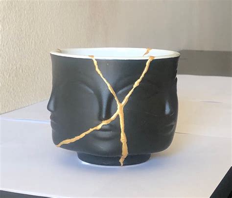 Kintsugi Planter Kintsugi Flower Pot Kintsugi Face Etsy