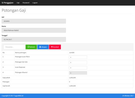 Source Code Sistem Informasi Penggajian Php Tugasakhirid