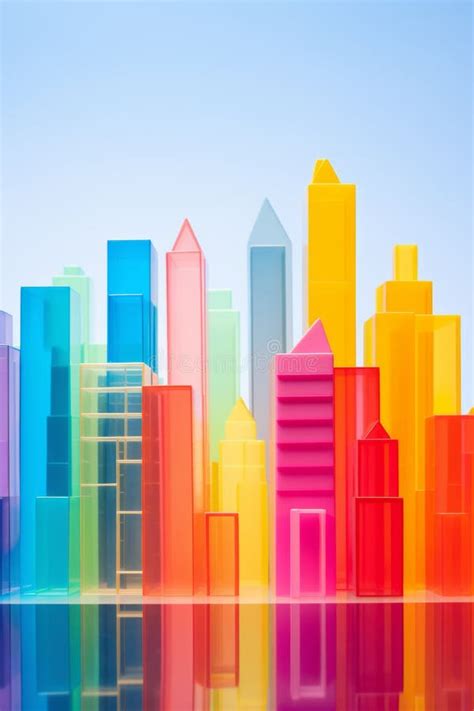 Edificios De Colores Arquitectura Moderna Abstracta Estilo Minimalista