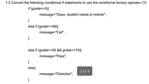 Solved 3 Convert The Following Conditional If Statements To