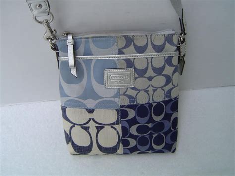 Authentic Coach Tonal Denim Patchwork Swing Pack Vgc Gem