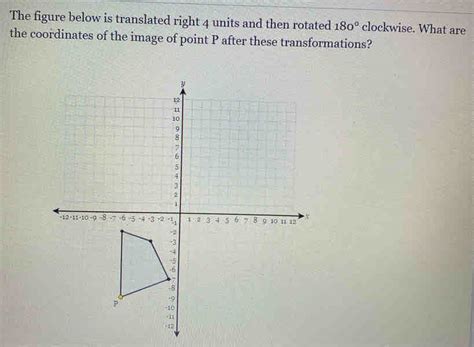 Solved The Figure Below Is Translated Right 4 Units And Then Rotated