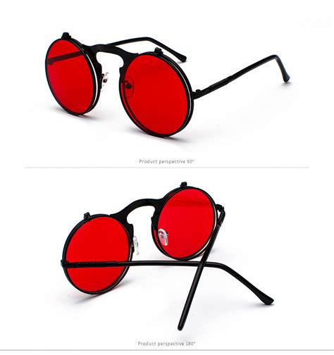 2020 Hot Style Retro Metal Punk Steam Hipster Clamshell Flip Up Sunglasses Designer Sunglasse