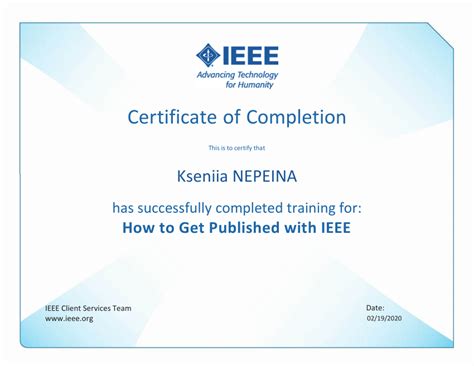 Pdf Certificate Of Completion How To Get Published With Ieee