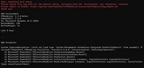 Exception After Powershell 720 Upgrade · Issue 3028 · Powershellpsreadline · Github