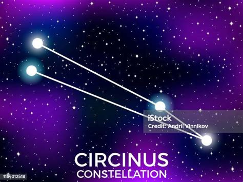 서커스 별자리 별이 빛나는 밤 하늘입니다 조디악 기호입니다 별과 은하의 클러스터 깊은 공간 벡터 일러스트레이션 Planetarium Building에 대한 스톡 벡터