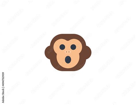 Cheeky Monkey Vector Flat Emoticon Isolated Monkey Face Emoji Illustration Monkey Icon Stock