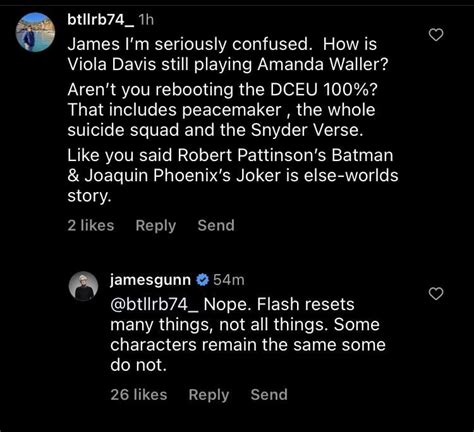 James Gunn On Instagram Flash Resets Many Things Not All Things Some