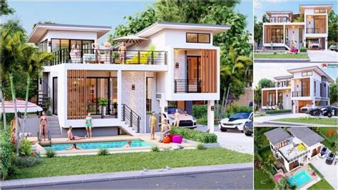 แบบบ้านชั้นครึ่งสไตล์พูลวิลล่า 3ห้องนอน 2 ห้องน้ำ พื้นที่ใช้สอยทั้งหมด 223 ตร ม ดูไอเดียบ้าน