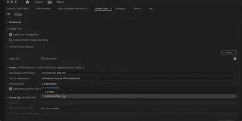 Solved Lumetri Color Setting Tab Adobe Product Community 14624633