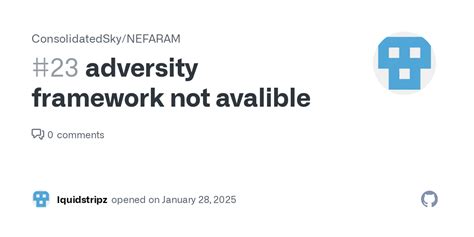Adversity Framework Not Avalible · Issue 23 · Consolidatedskynefaram · Github