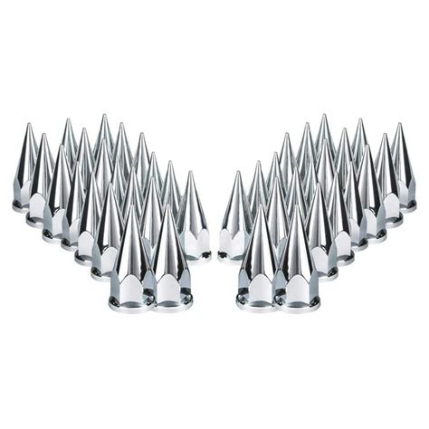 40 Pcs Of 33mm Chrome Screw On Super Spike Lug Nut Covers For Semi