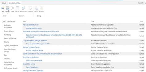Manage Service Application In Sharepoint 2013 Central Administration