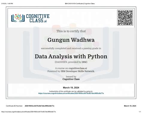 Gungun Wadhwa On Linkedin Dataanalysis Python Ibmdeveloperskills