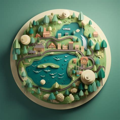 Premium Ai Image 3d Model Paper Concept Of Planet Earth
