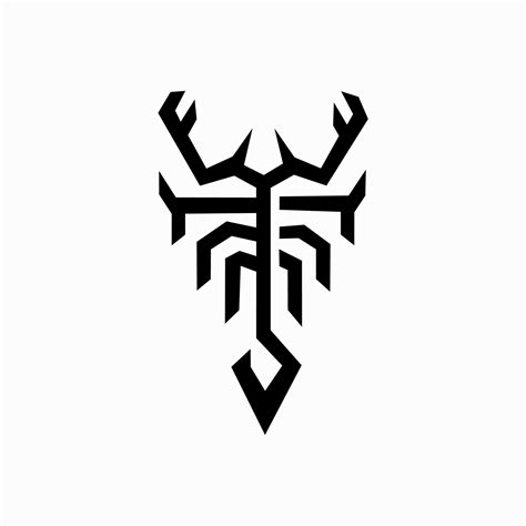 Scorpion Logo Line Abstract Zodiac Sign Scorpio Tribal Tattoo Design Graphic Illustration