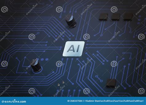 Advanced Ai Chip Integrated Onto A Complex Electronic Board Representing The Integration Of Ai