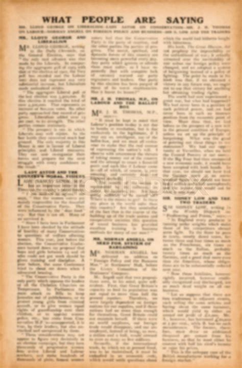 Old Unreadable Newspaper Page Blurred Paper Background Stock Image
