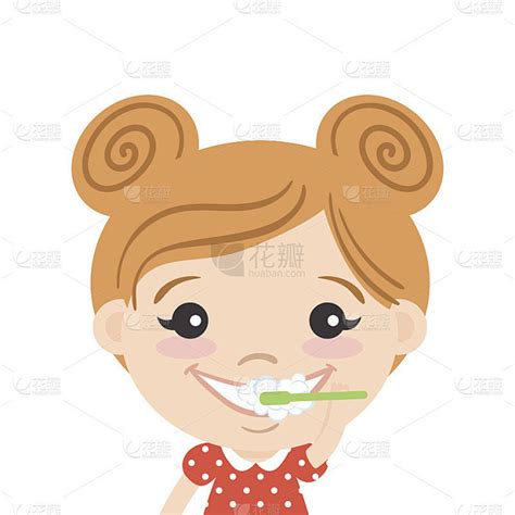 可爱的女孩用牙膏和牙刷刷牙。