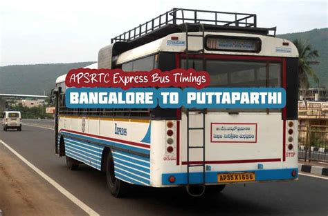 Bangalore To Puttaparthi Bus Timings APSRTC Bus Schedule
