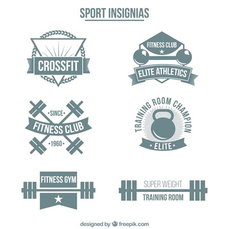 Colección De Insignias Deporte Vector Premium
