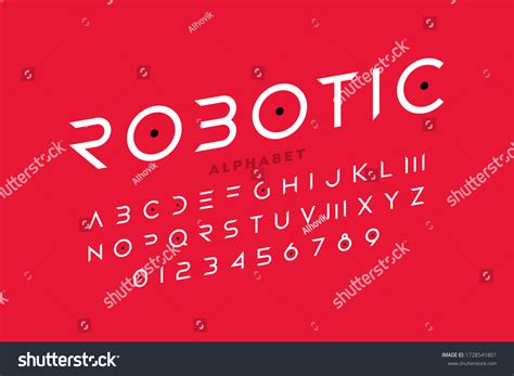 Stock Vektor „minimal Style Font Alphabet Letters Numbers“ Bez