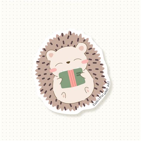 Cute Hedgehog Die Cut Sticker Vinyl Sticker Swallow Wind Art