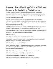 Finding Critical Values In Statistical Hypothesis A Course Hero