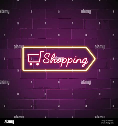 Shopping Cart Neon Sign Vector Stock Vector Image And Art Alamy