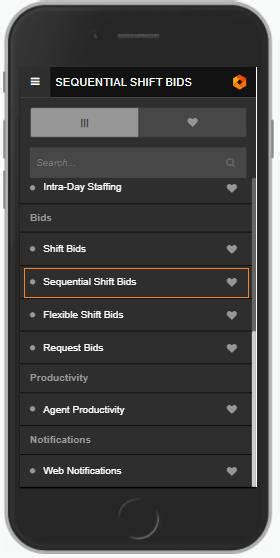 Employee User Viewing Sequential Shift Bids